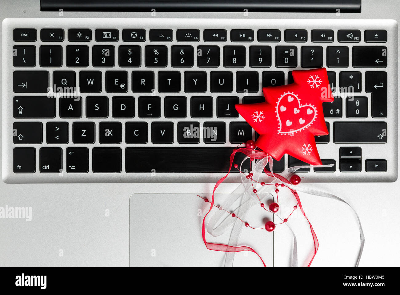 Christmas tree on keyboard of computer Stock Photo - Alamy