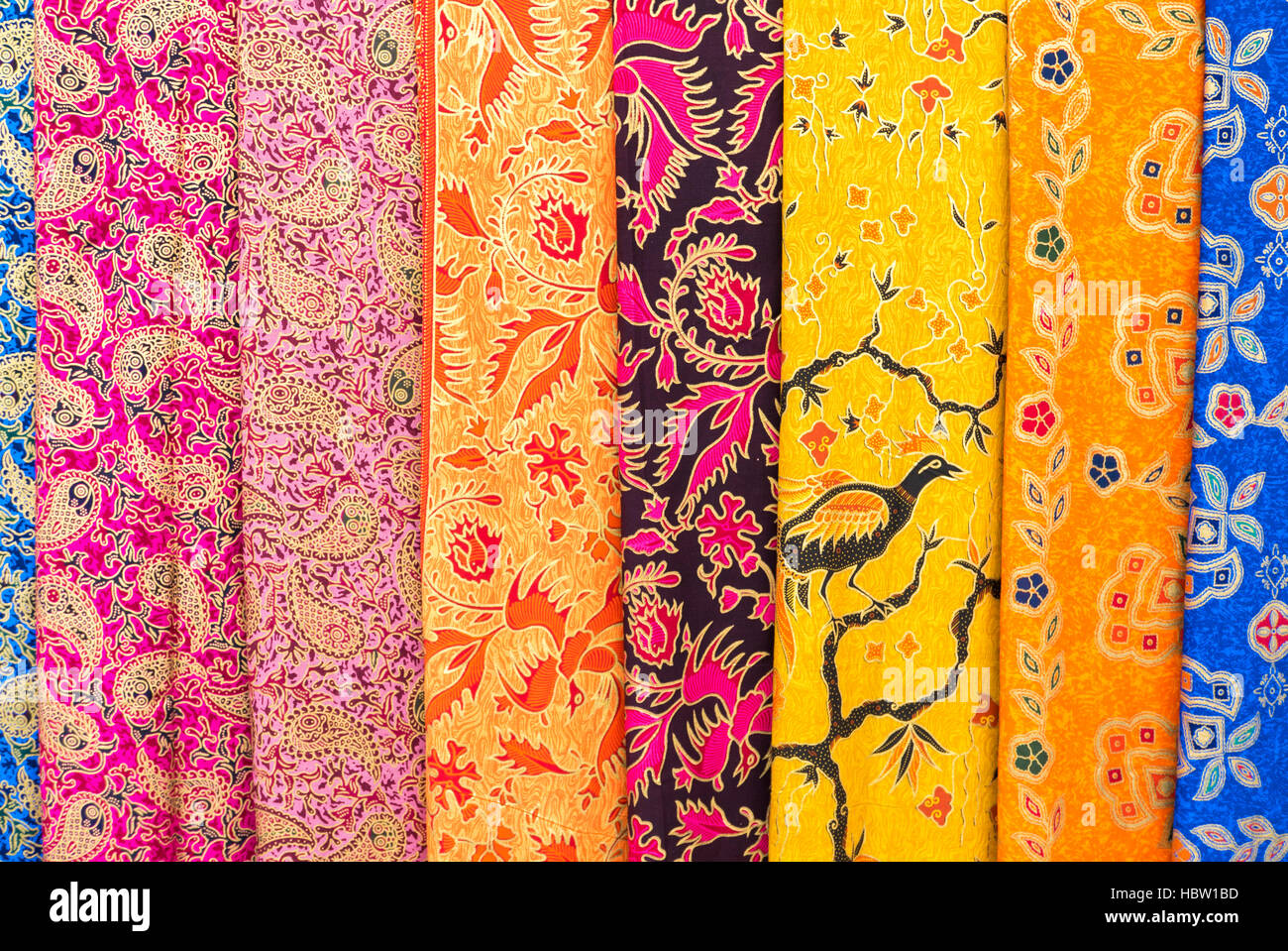 Amazing colorful Balinese sarongs for sale in Ubud, Bali, Indonesia ...