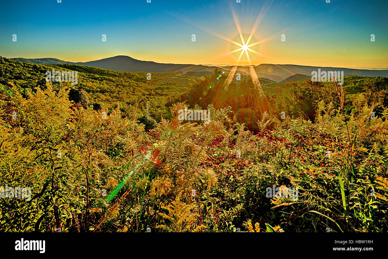 landscape sunrise at brown mountain overlook Stock Photo - Alamy
