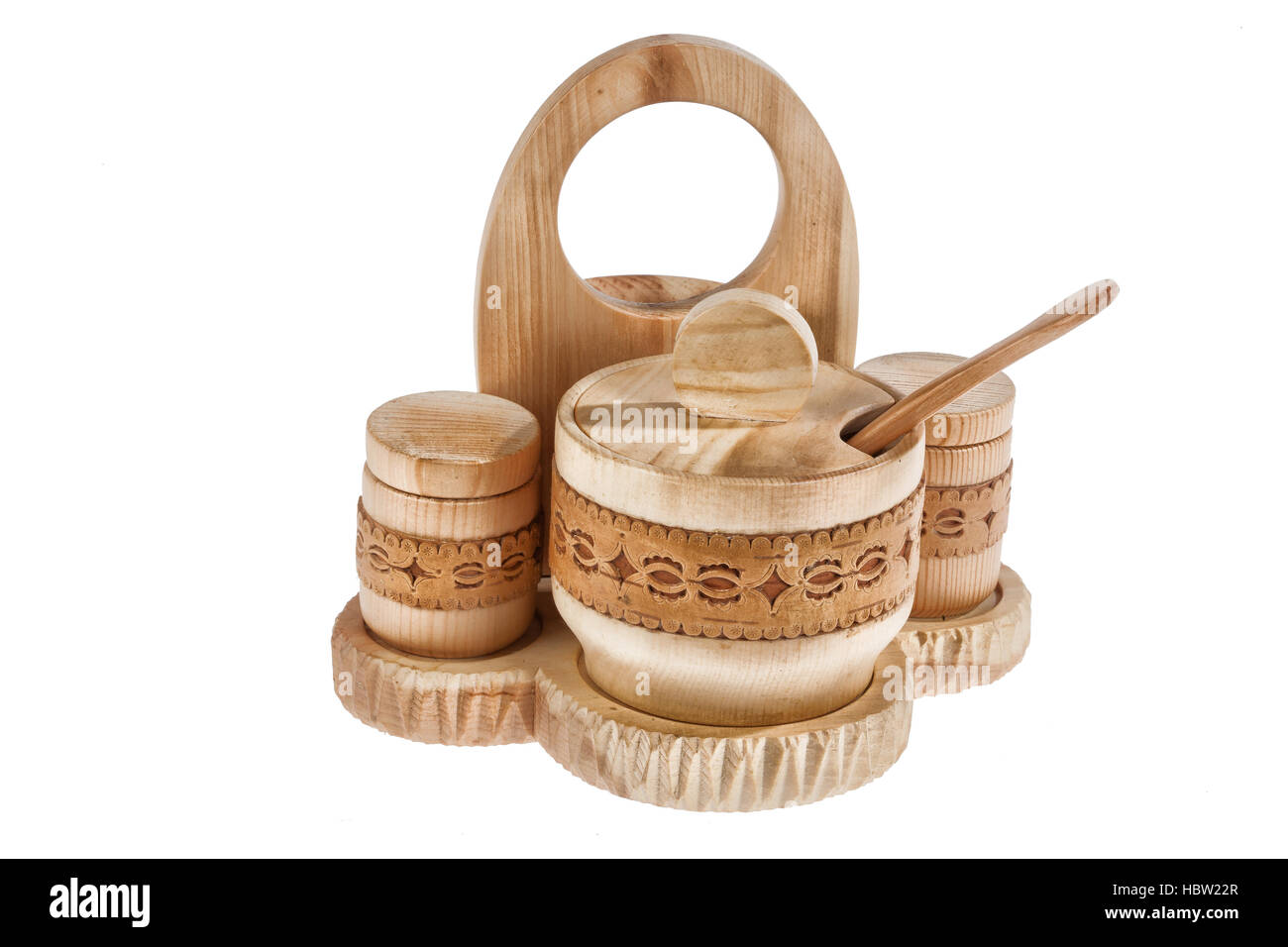 Russian National Wooden Tableware Stock Photo - Alamy