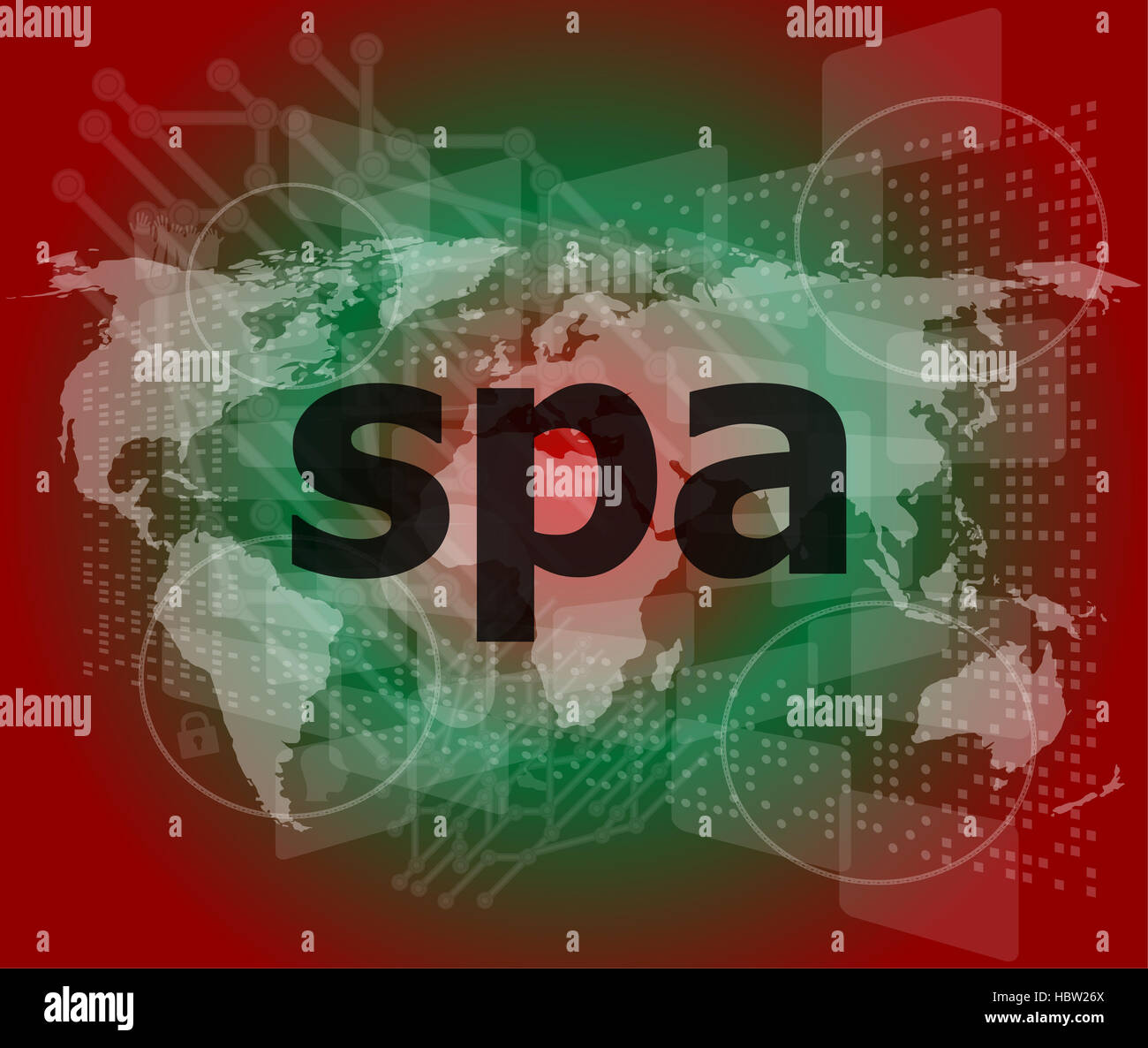 words spa on digital touch screen background Stock Photo - Alamy
