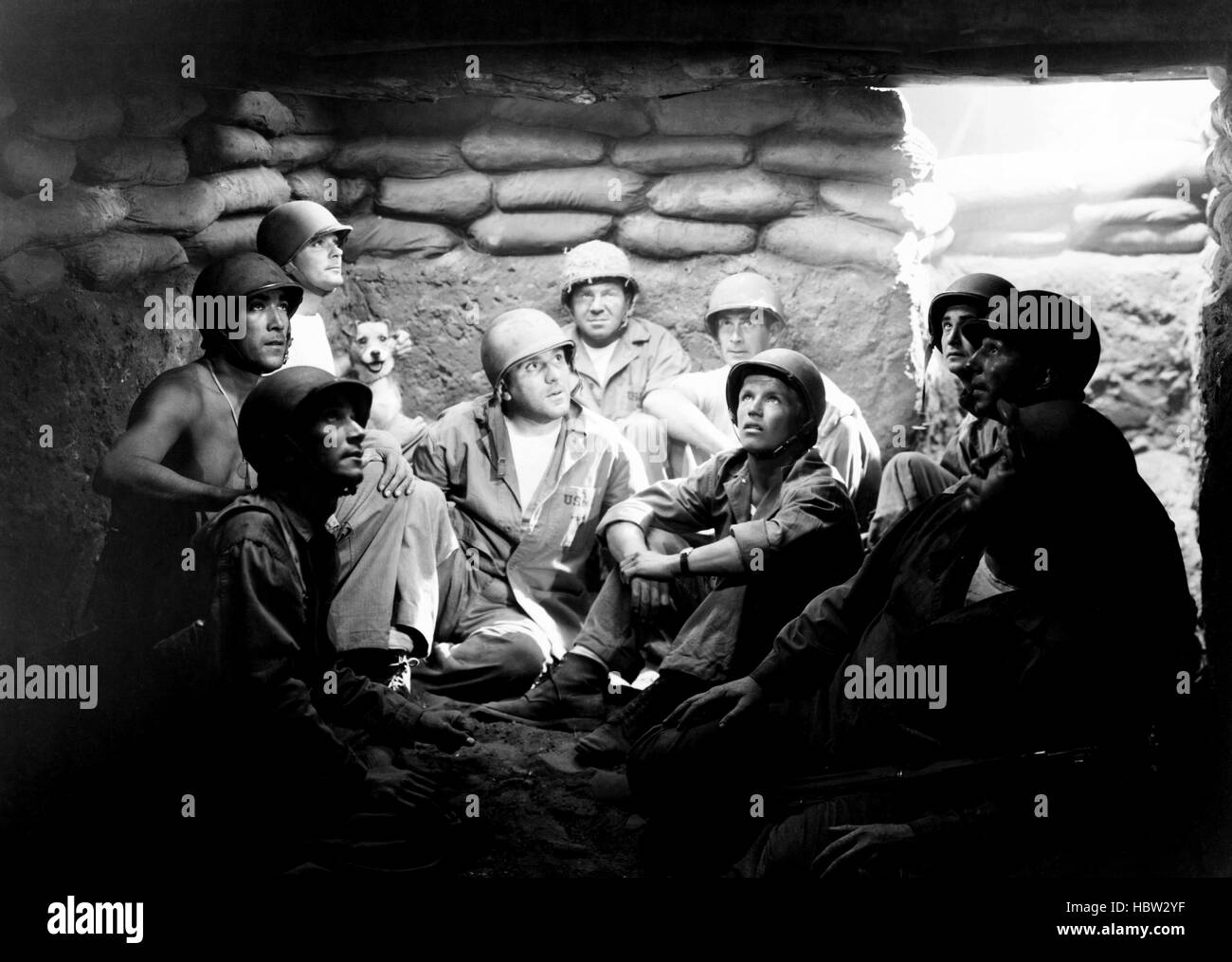 GUADALCANAL DIARY, from left, Anthony Quinn, Ralph Byrd, Richard Conte ...