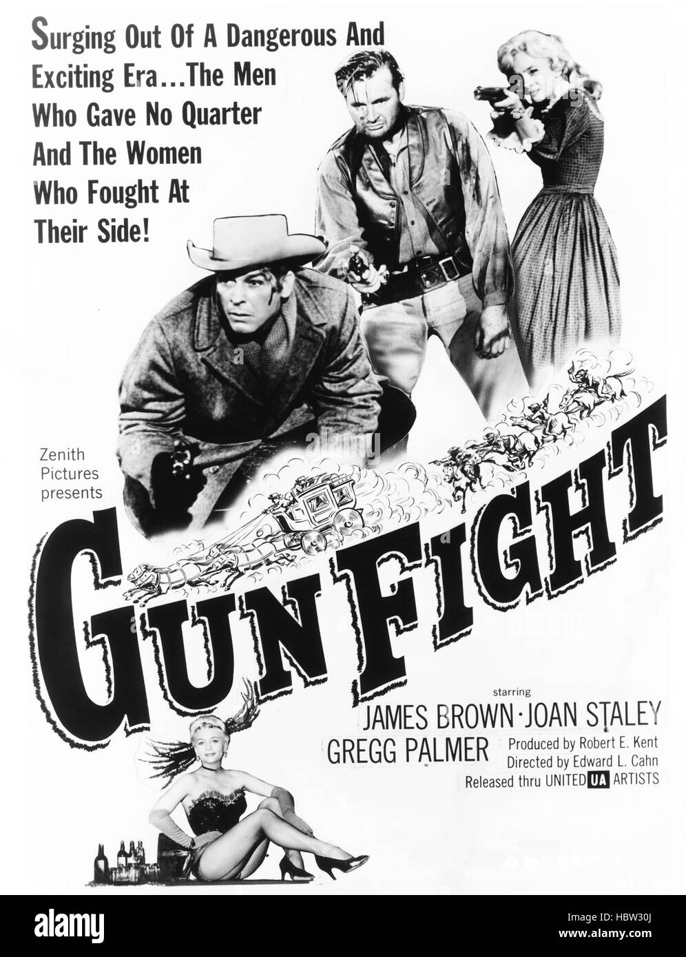 GUN FIGHT, US poster, top from left: James L. Brown, Gregg Palmer, Joan ...