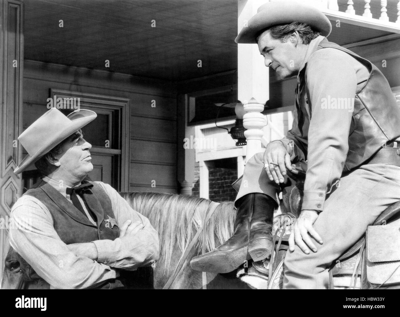 THE GUN HAWK, from left: Rod Cameron, Rory Calhoun, 1963 Stock Photo ...