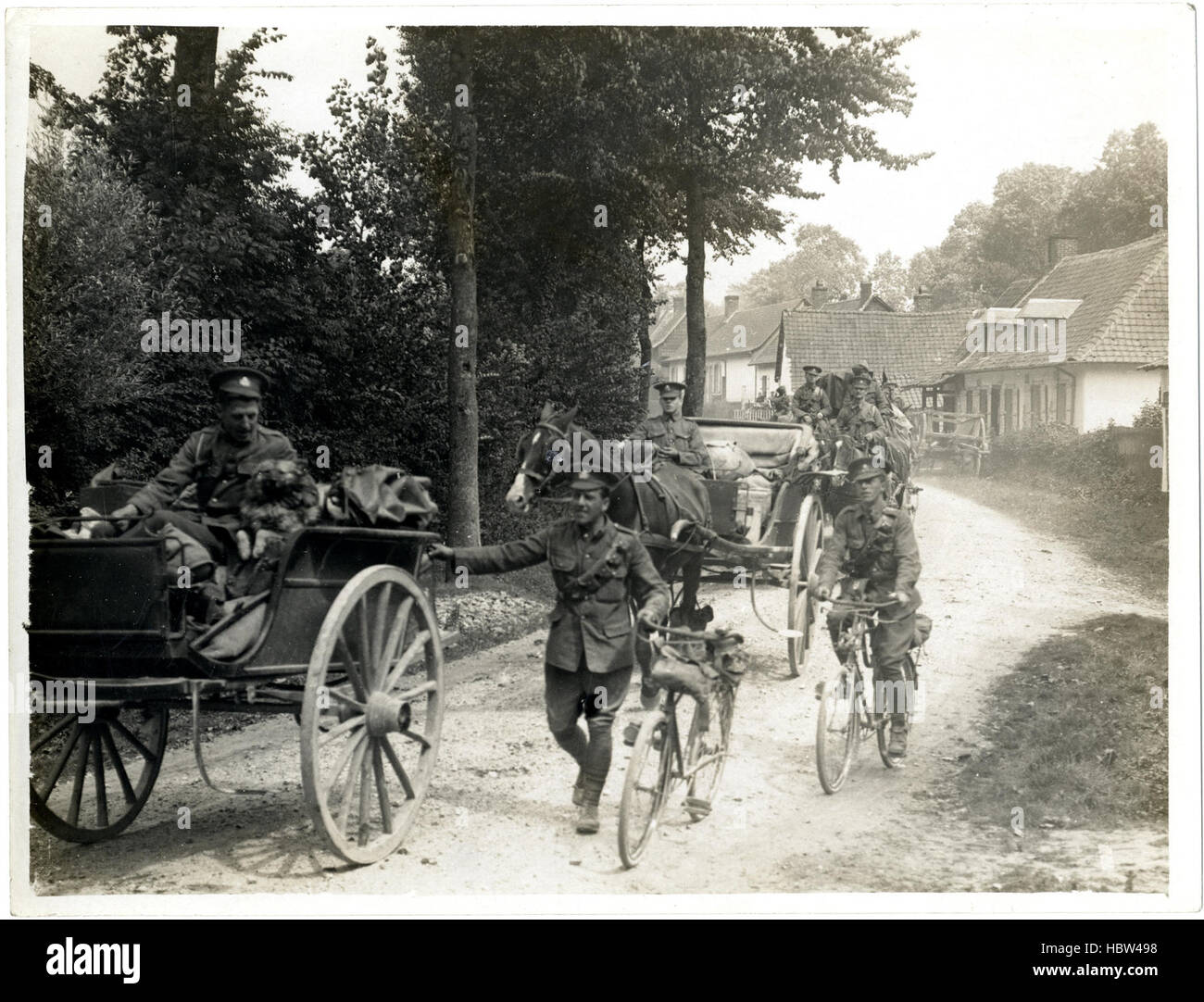 Mess carts of a cavalry brigade on march [Crecqy, France] Stock Photo ...