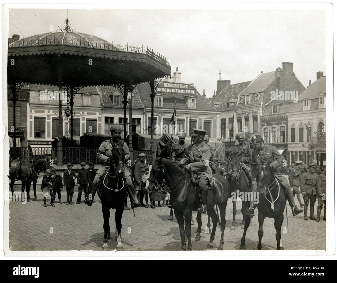 This image shows General Sir J. Willcocks riding with his personal ...