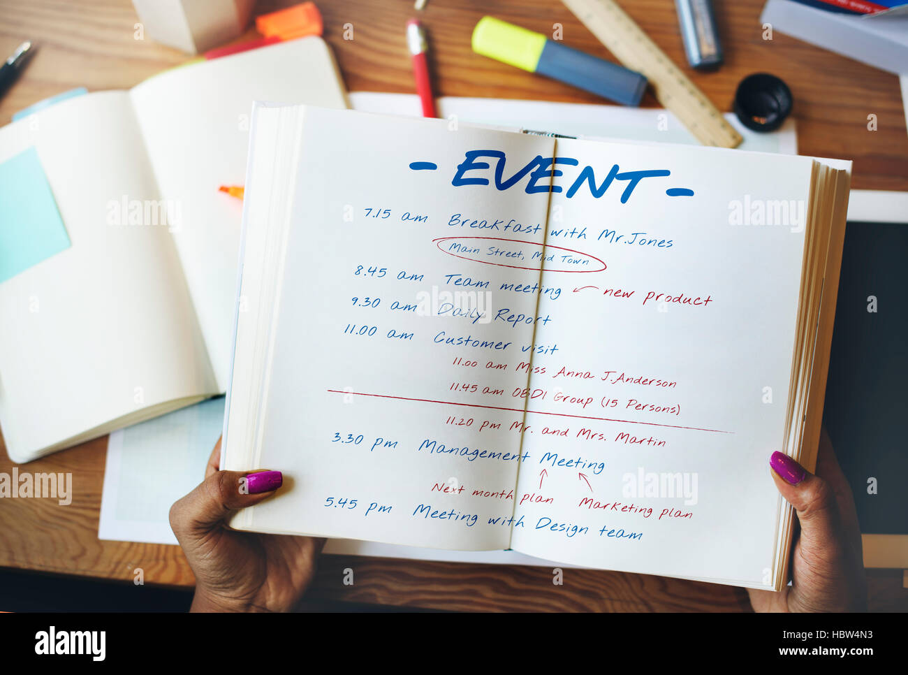 Calendar Agenda Event Meeting Reminder Schedule Graphic Concept Stock ...