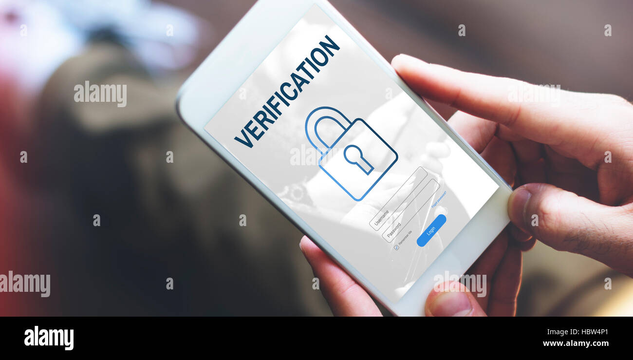 Verification Log In User Password Register Concept Stock Photo - Alamy