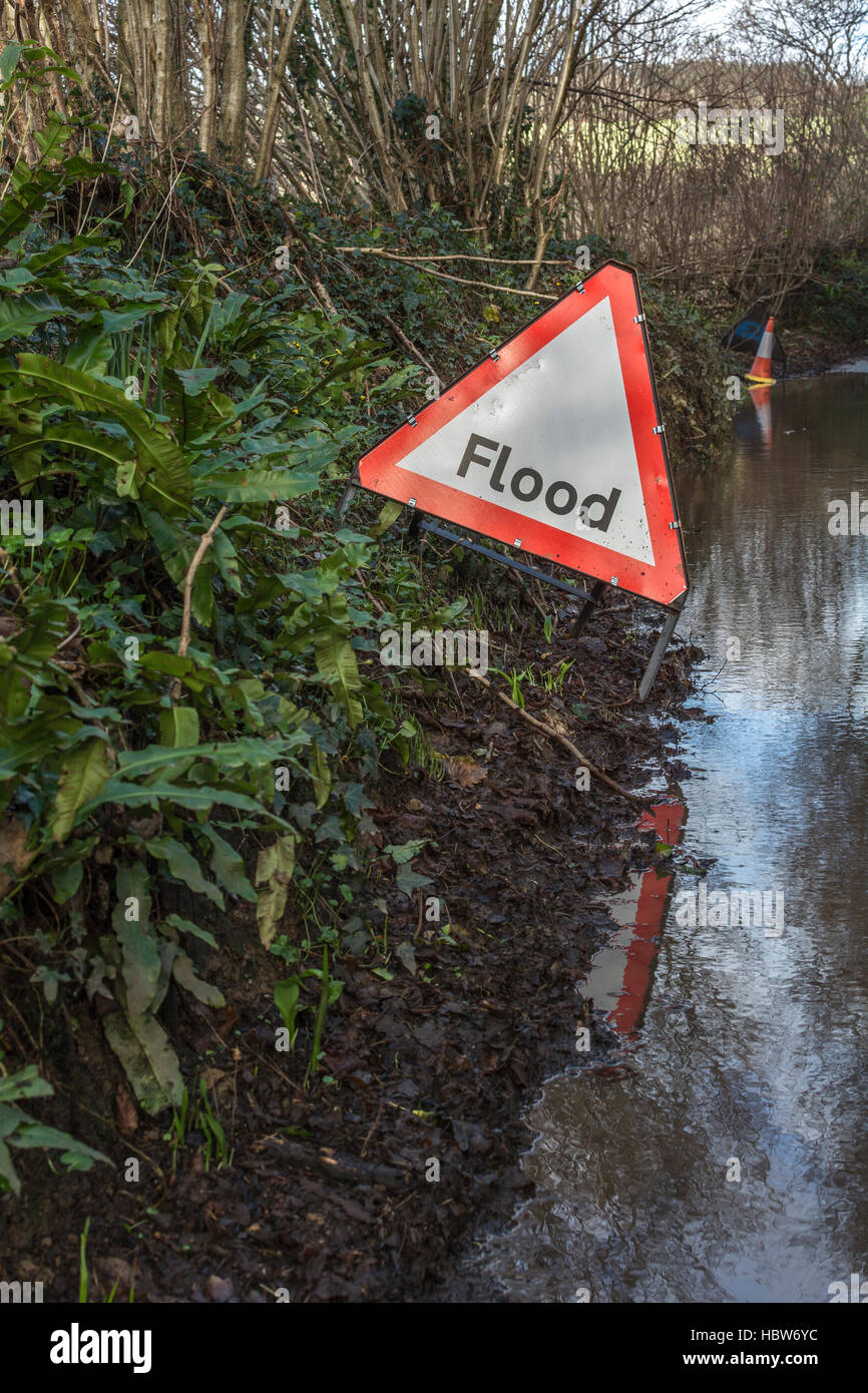 Triangular Flood Warning Sign High Resolution Stock Photography and ...