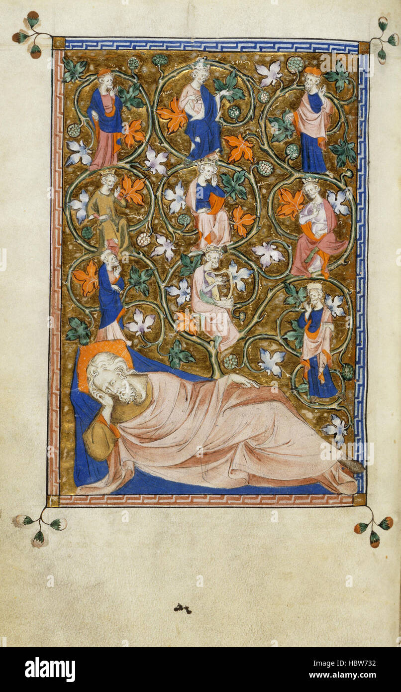 The Queen Mary Psalter - caption: 'The Tree of Jesse' The Queen Mary ...