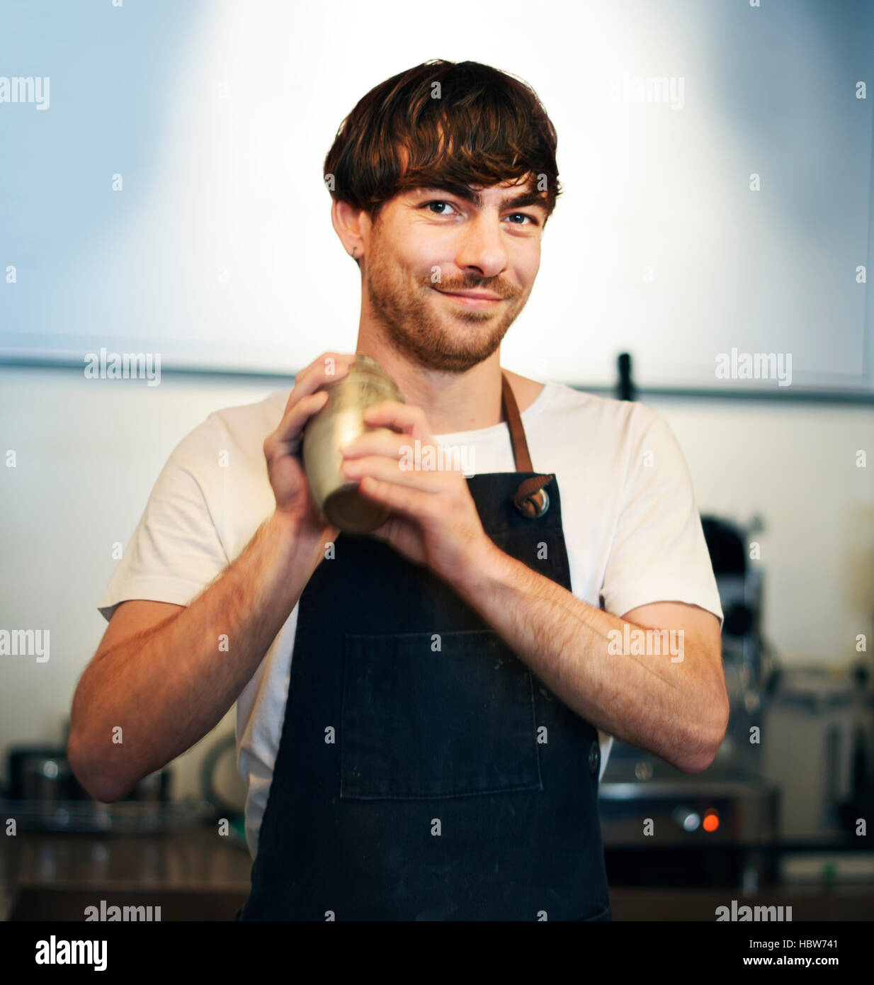 Barista Cafe Coffee Uniform Apron Service Shop Concept Stock Photo - Alamy