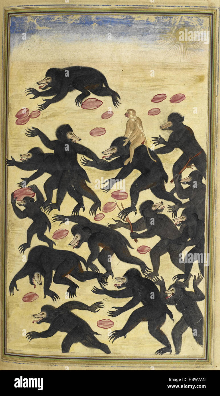 This page shows a scene from Anvar-i Suhayli, depicting a fable in ...