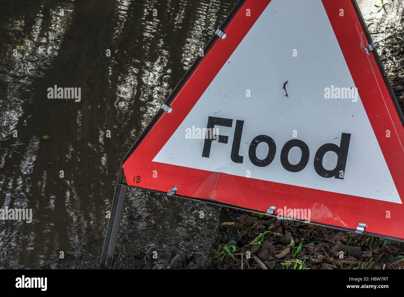 Triangular Flood Warning Sign High Resolution Stock Photography and ...