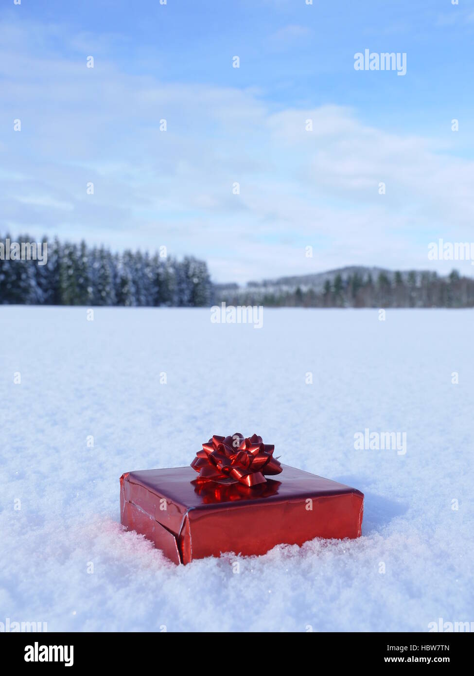 Wrapped Christmas Package Stock Photo - Alamy