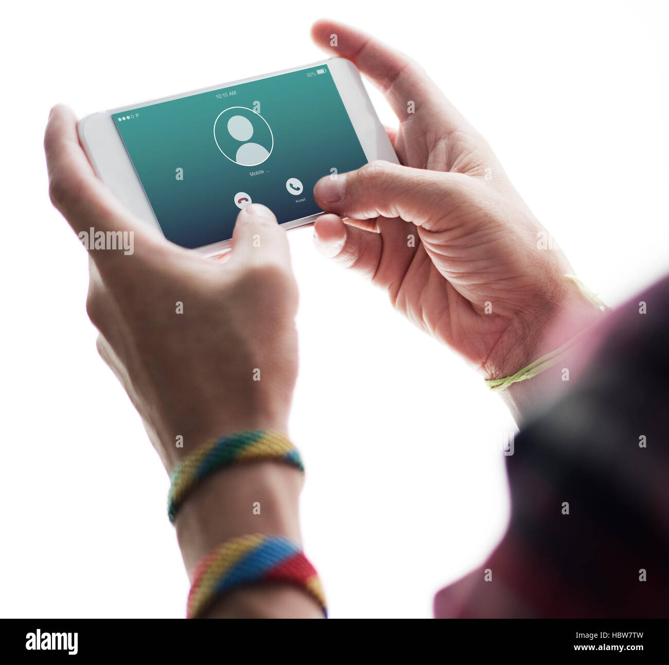 Incoming Mobile Call Communication Concept Stock Photo - Alamy