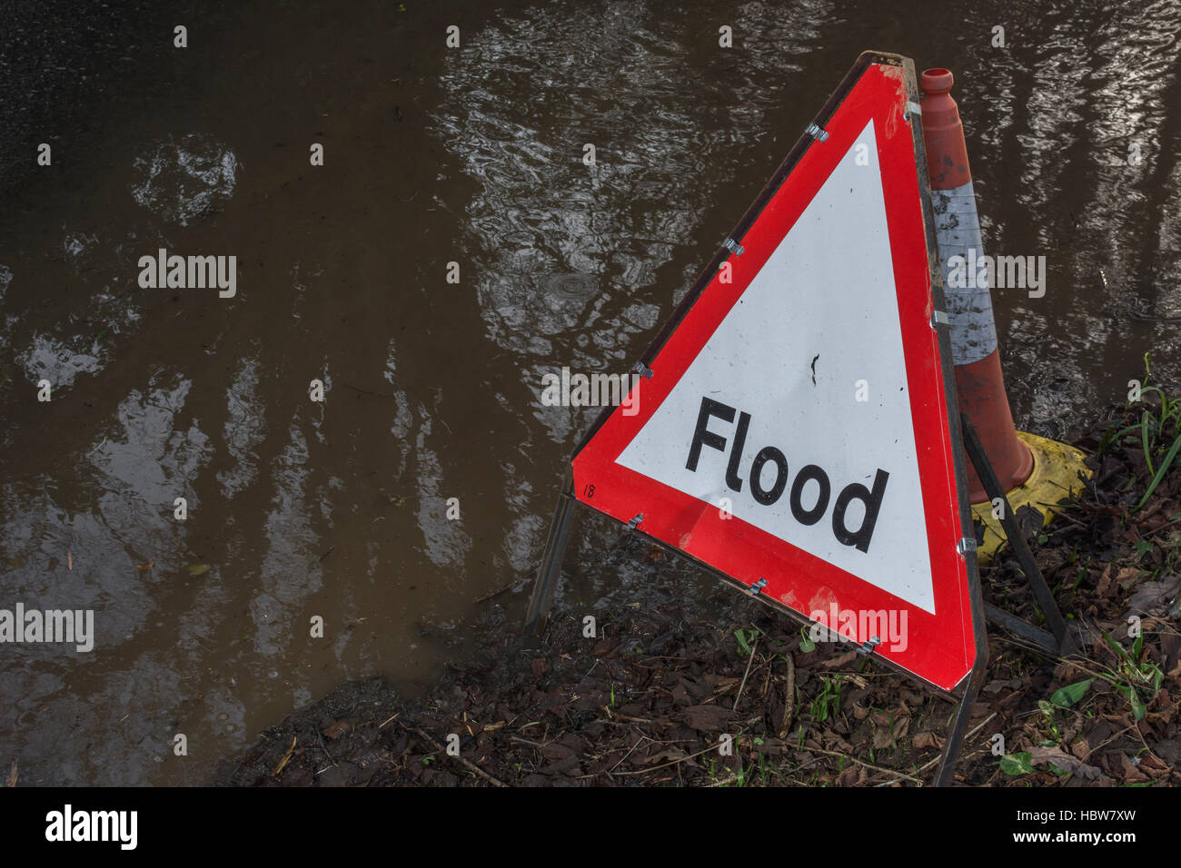 Triangular Flood Warning Sign High Resolution Stock Photography and ...