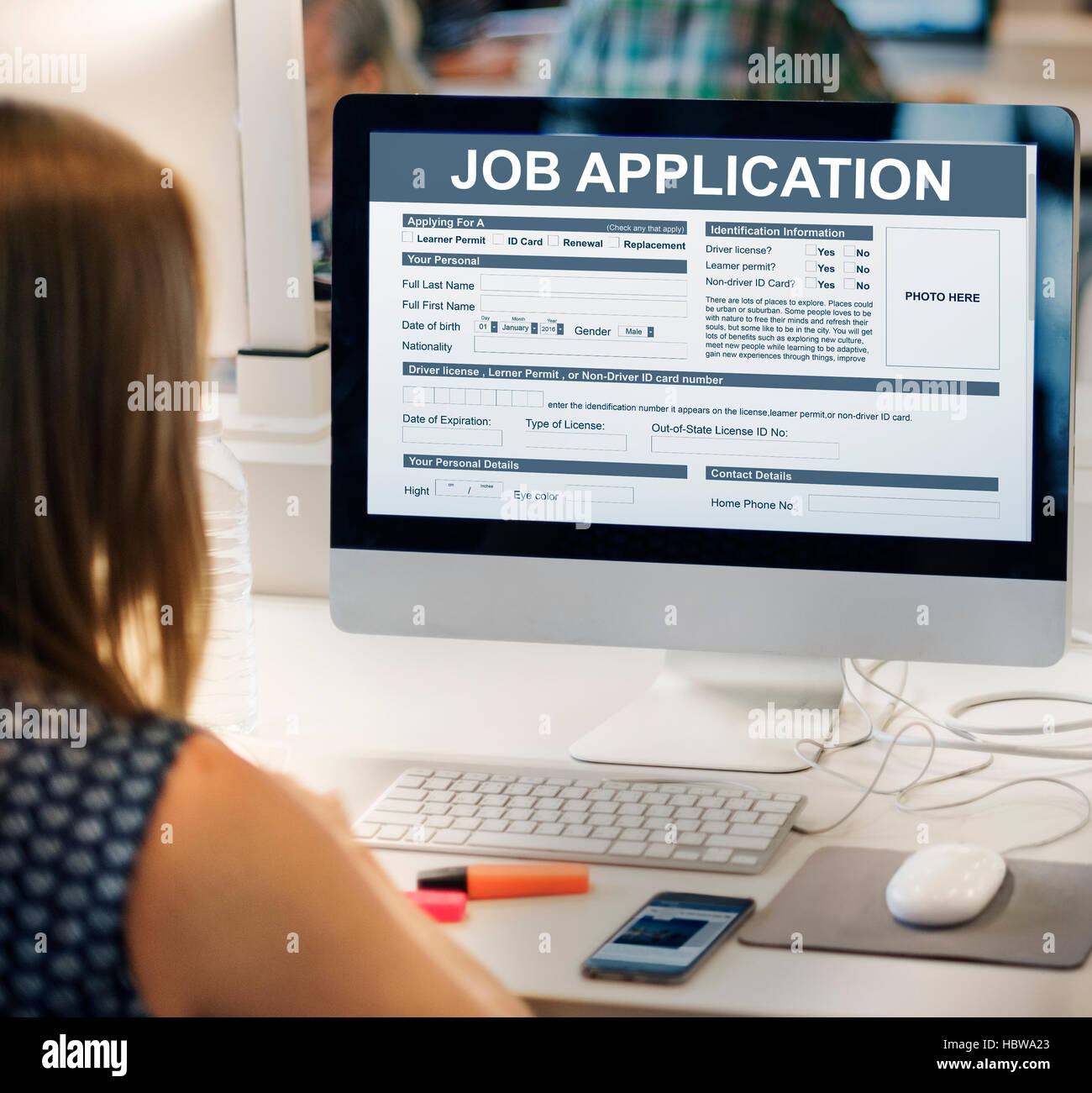 Job Application Hiring Document Form Concept Stock Photo - Alamy