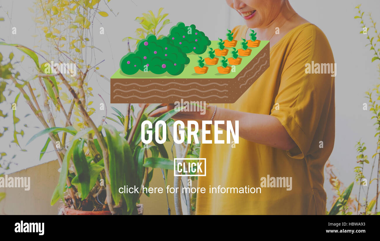 Go Green Farming Planting Gardening Concept Stock Photo - Alamy