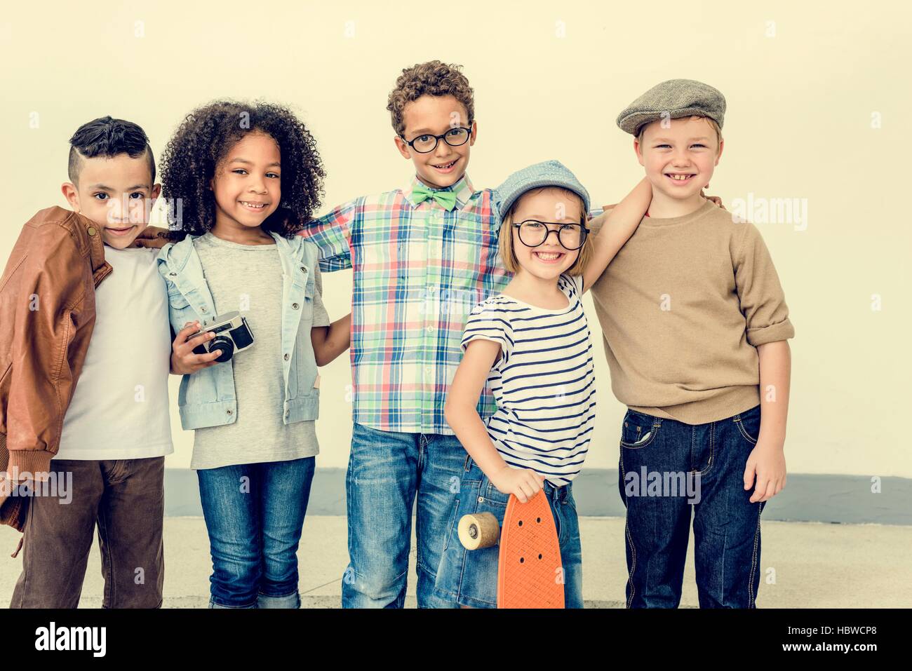 Casual Children Cheerful Cute Friends Kids Joy Concept Stock Photo - Alamy