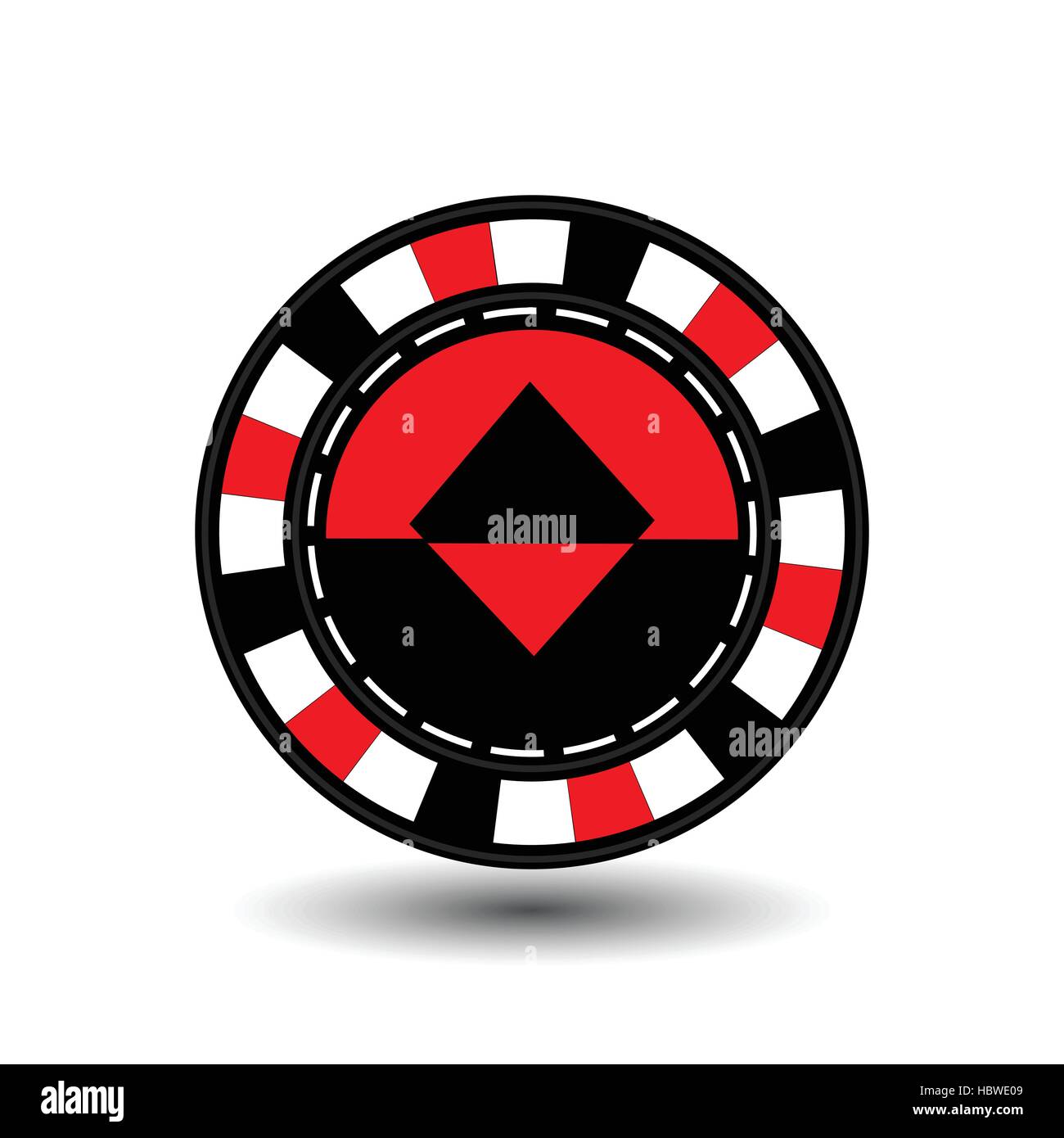 chips for poker red a suit diamond a red black and white dotted line ...