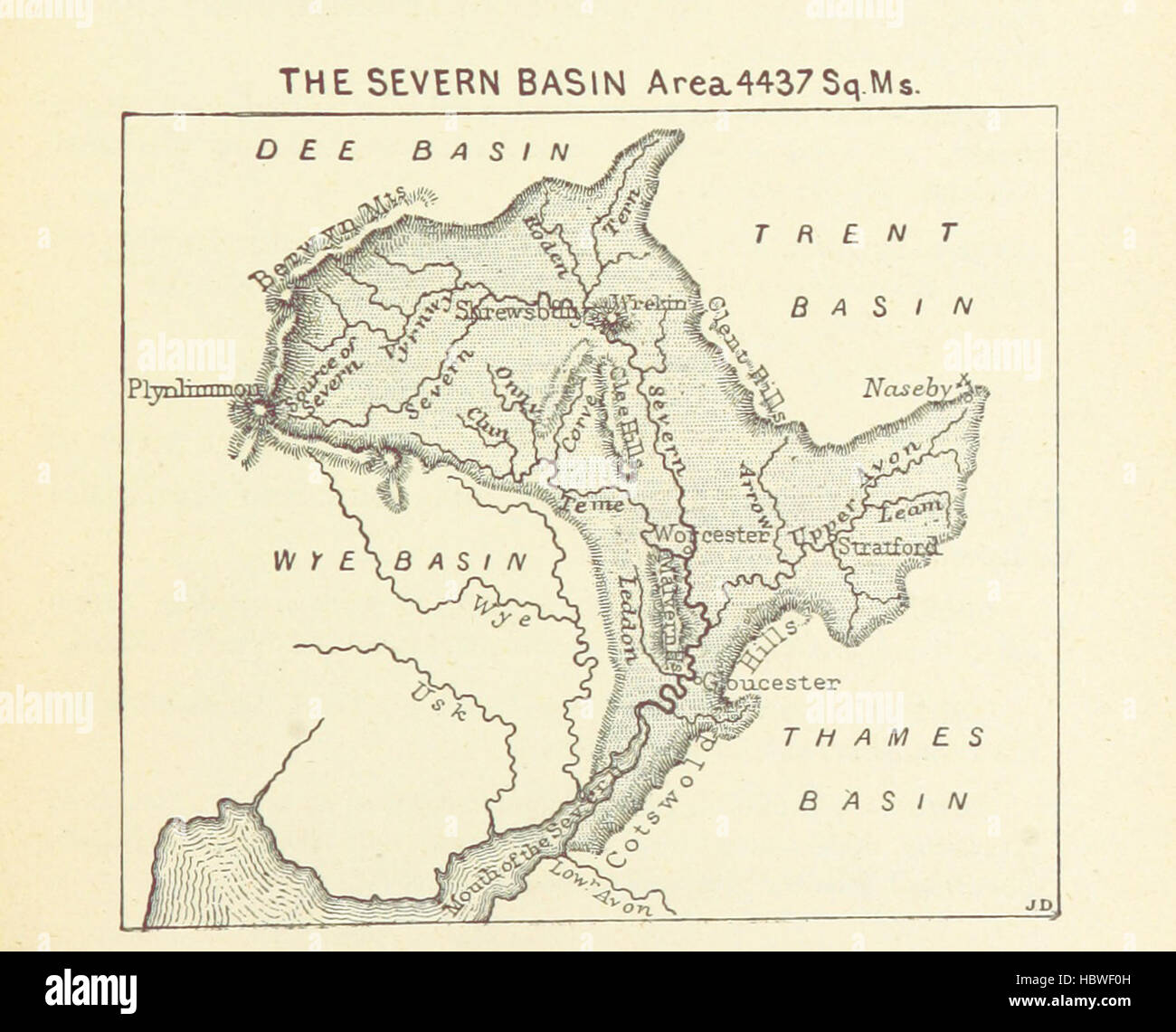 Severn river map mechanical curator medium page hi-res stock ...