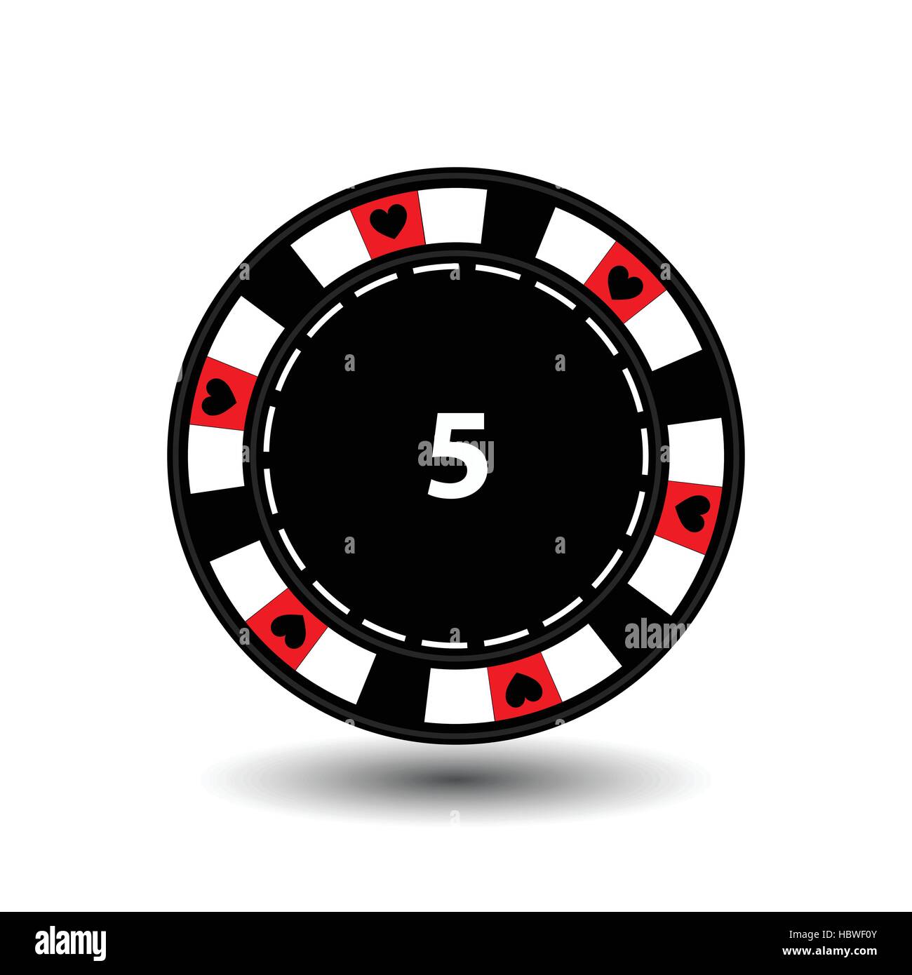 chips for poker red a suit heart and a white dotted line the line. an ...