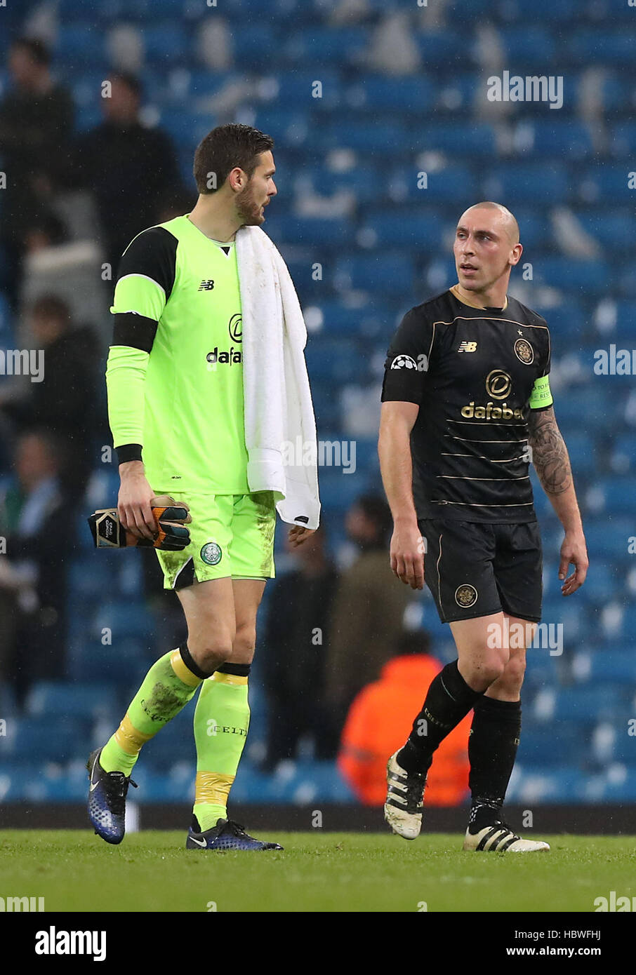 Celtic goalkeeper Craig Gordon (left) and Celtic's Scott Brown after ...
