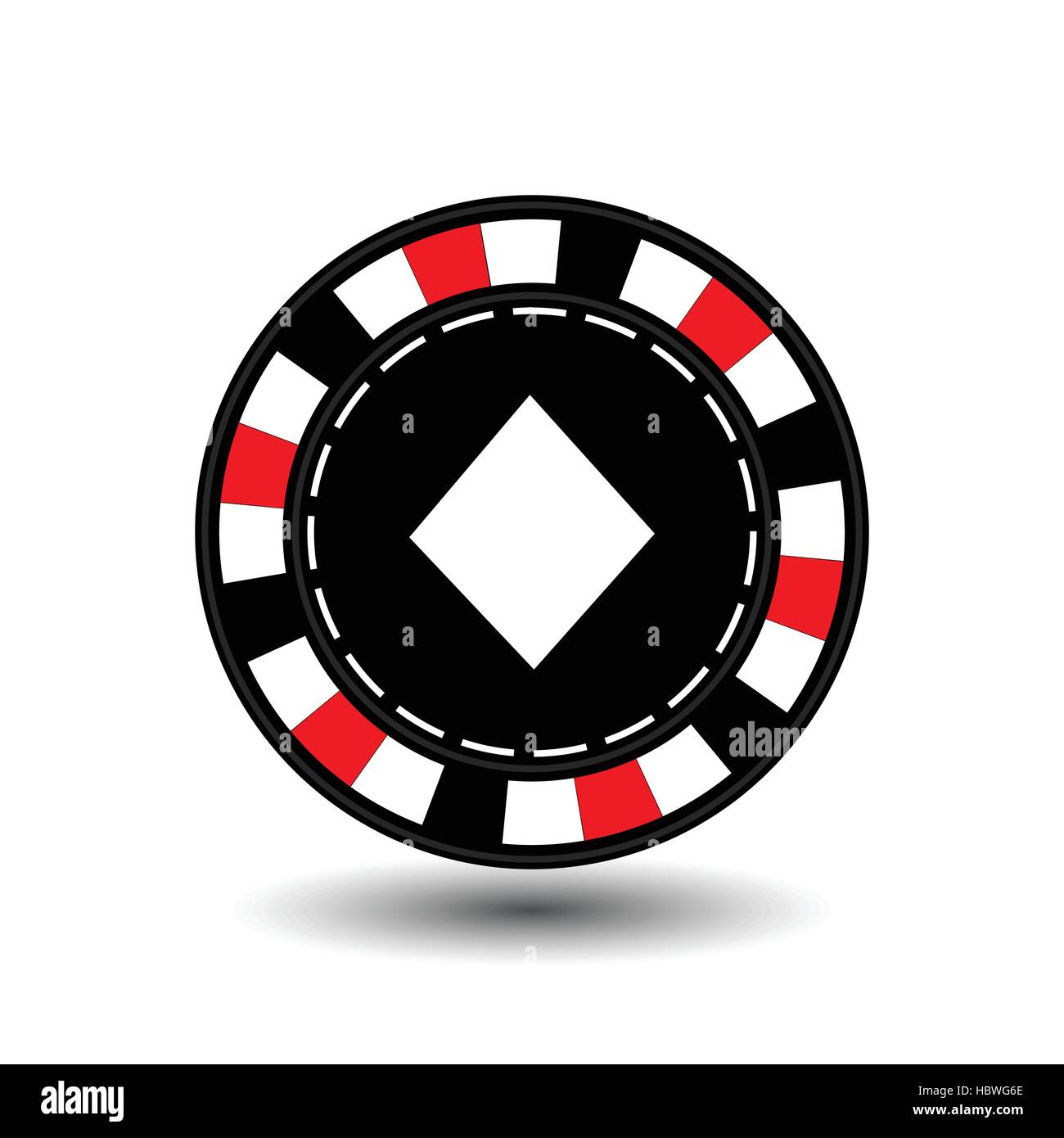 chips for poker red diamond in the middle and a white dotted line the ...