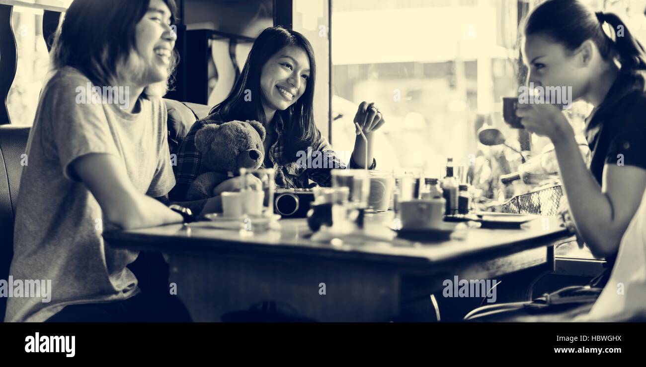 Group Of People Drinking Coffee Concept Stock Photo - Alamy