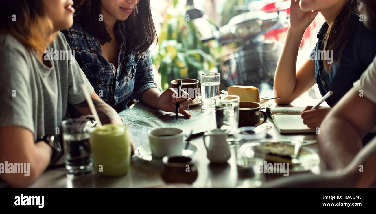 Group Of People Drinking Coffee Concept Stock Photo - Alamy