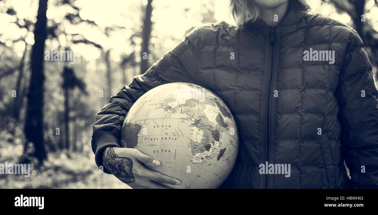 Globe Global Sphere World Cartography Earth Concept Stock Photo - Alamy