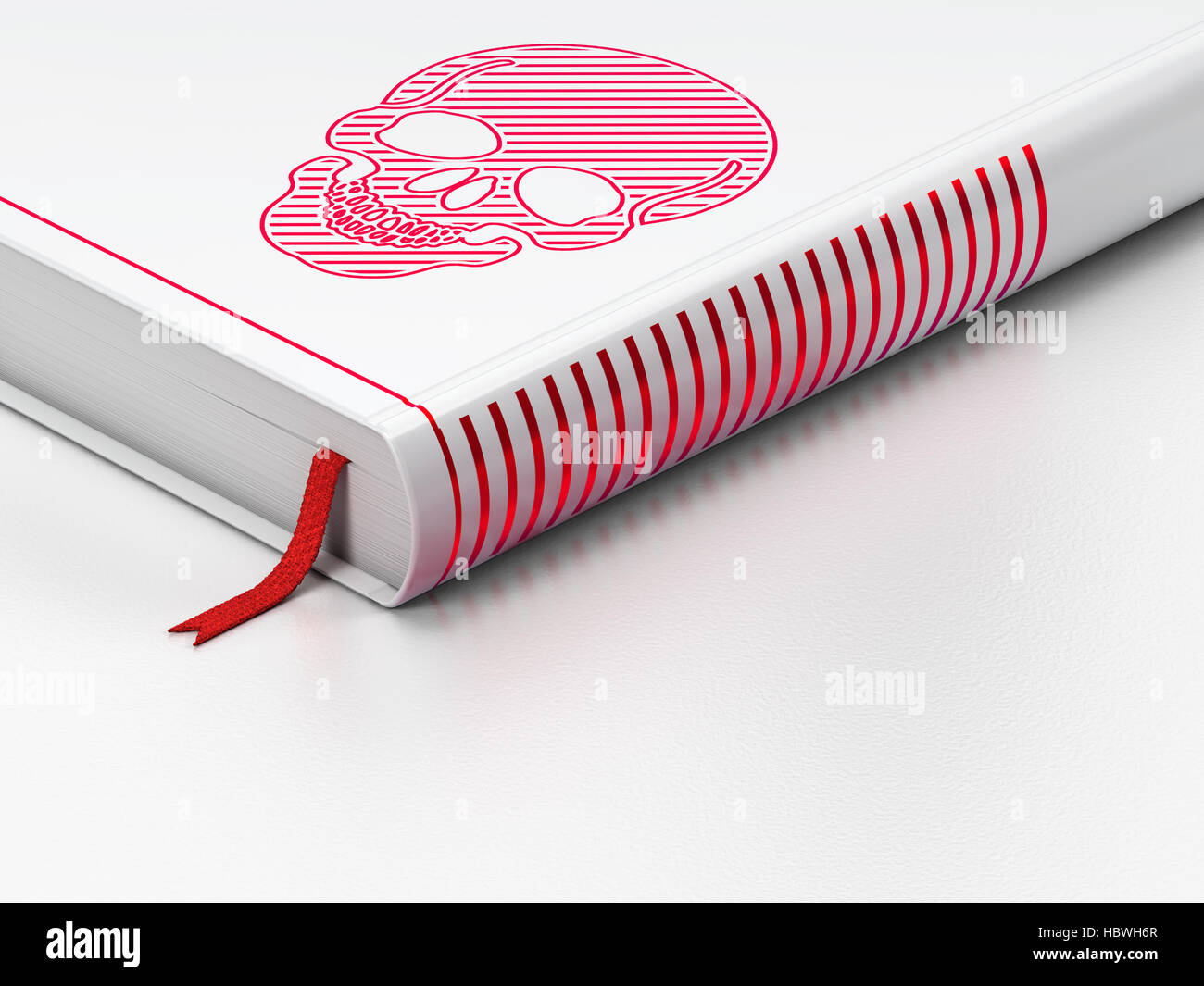 Healthcare concept: closed book, Scull on white background Stock Photo ...
