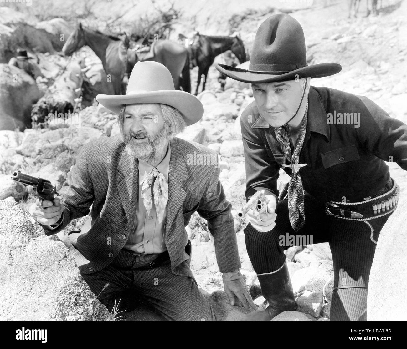 THE FRONTIERSMEN, from left: Gabby Hayes, William Boyd, 1938 Stock ...