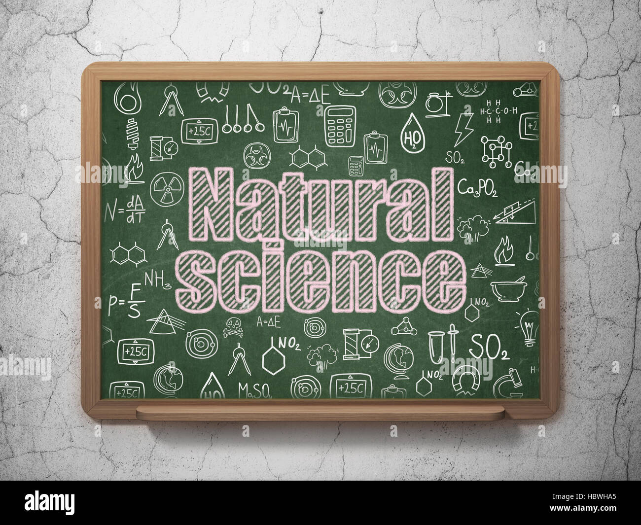 Science concept: Natural Science on School board background Stock Photo ...