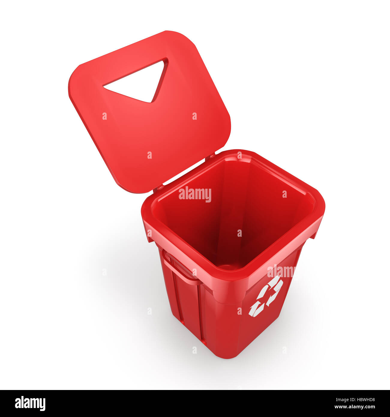 Red Recycling Bin Stock Photo - Alamy