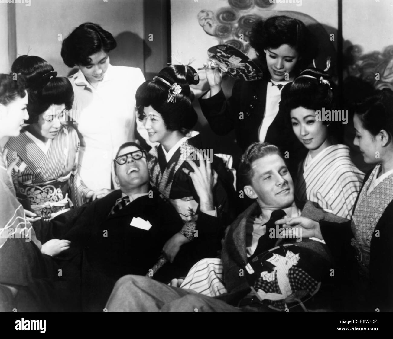 THE GEISHA BOY, Jerry Lewis, left, and Stweve Forrest, being attended ...