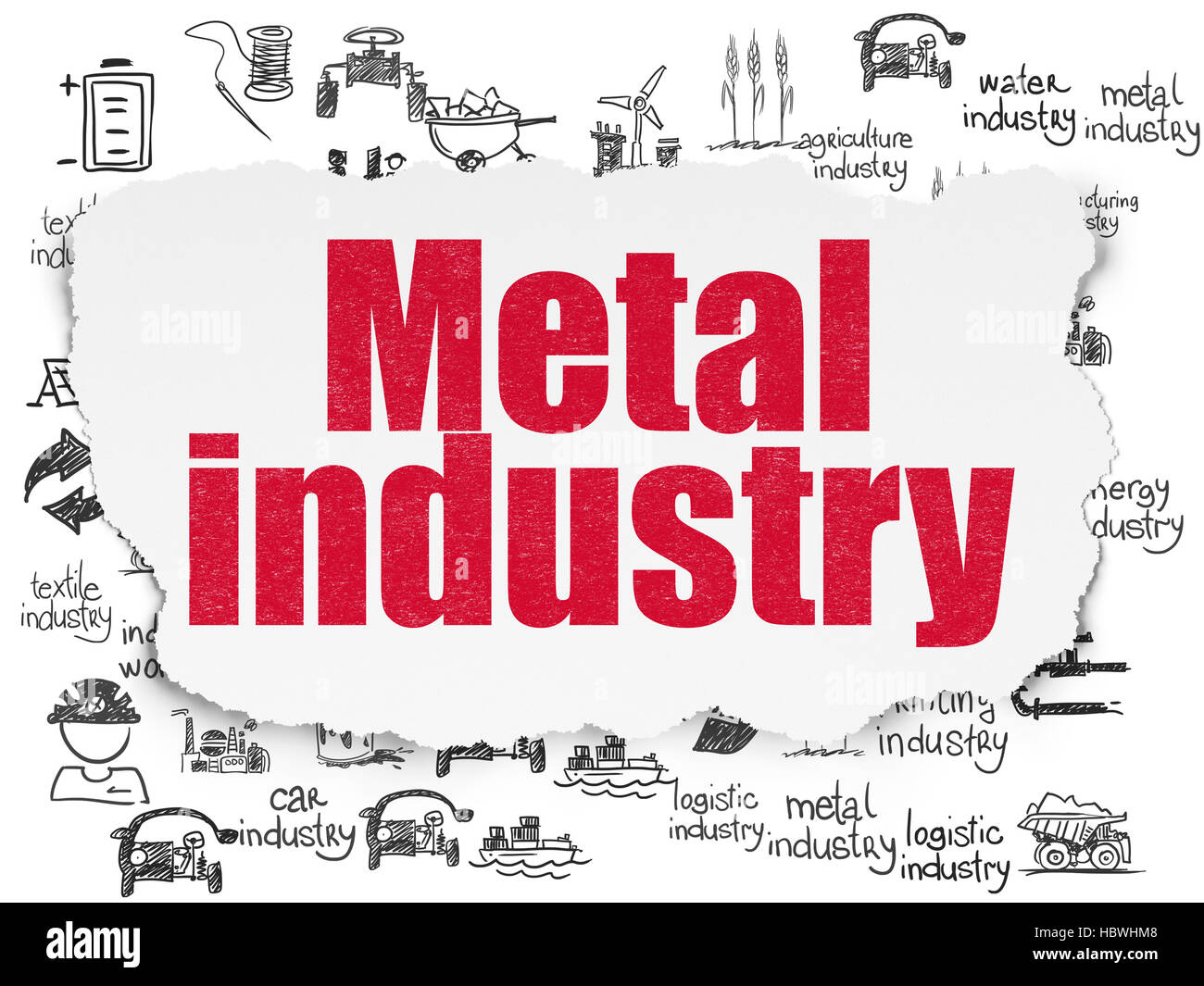 Industry concept: Metal Industry on Torn Paper background Stock Photo ...