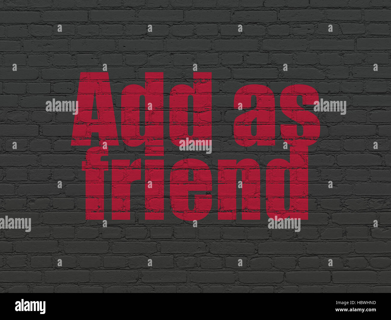 Social media concept: Add as Friend on wall background Stock Photo - Alamy