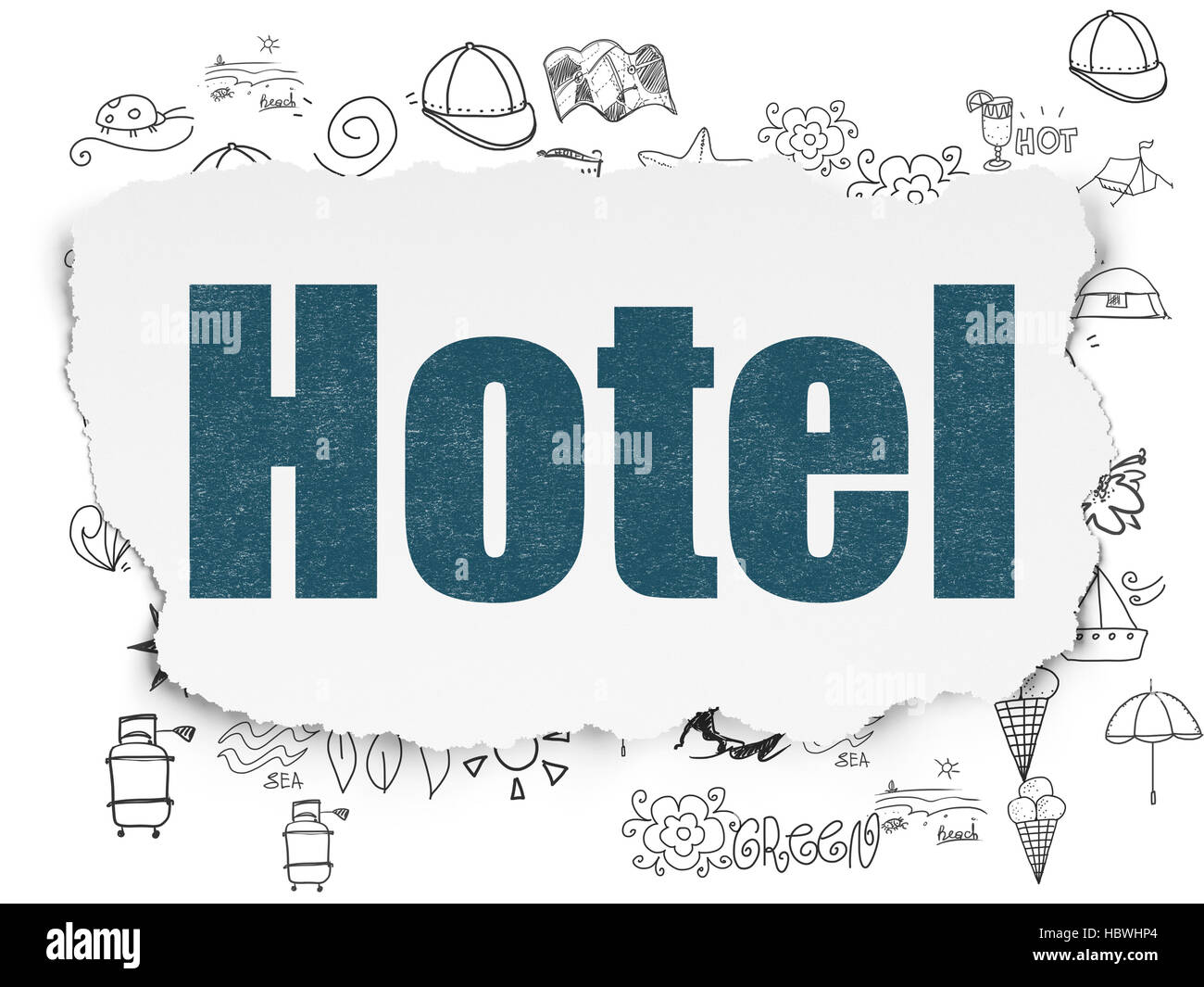 Travel concept: Hotel on Torn Paper background Stock Photo - Alamy