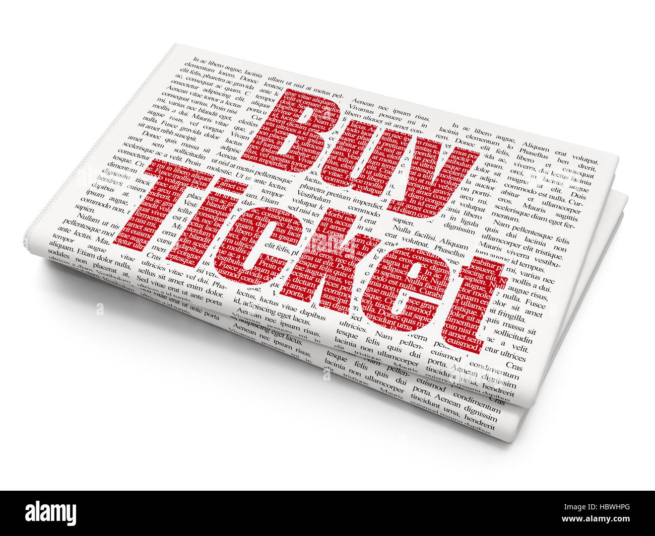 Vacation concept: Buy Ticket on Newspaper background Stock Photo - Alamy