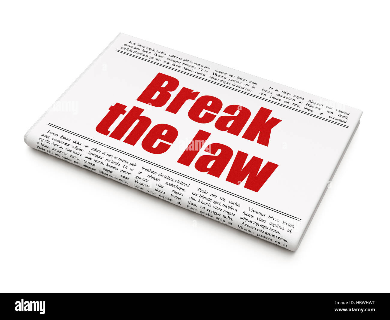 Law concept: newspaper headline Break The Law Stock Photo - Alamy