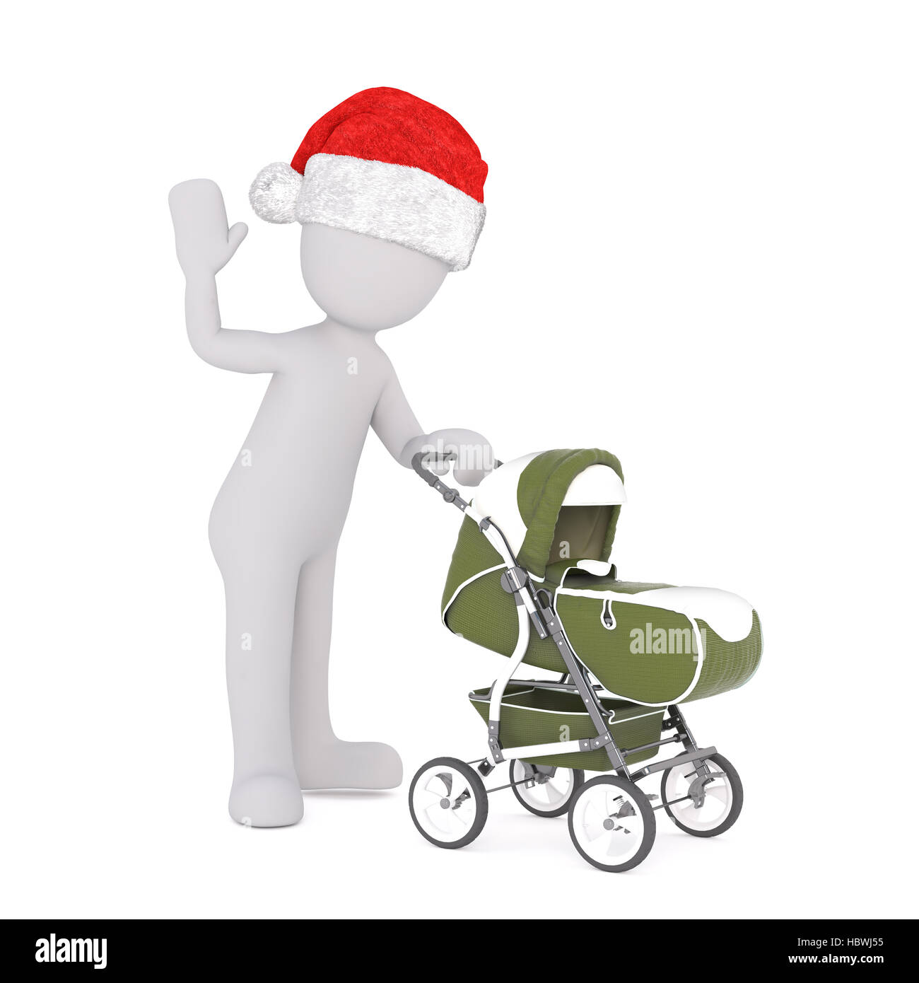 3d character in a festive red Santa hat to celebrate Christmas standing ...