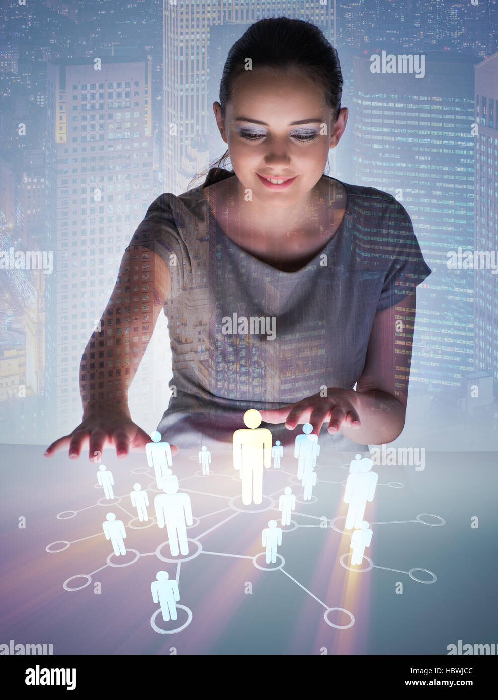 Young woman in social networks concepts Stock Photo - Alamy