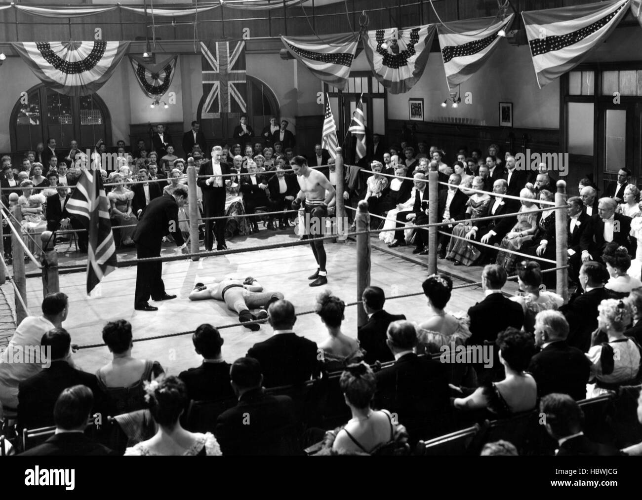 GENTLEMAN JIM, from left in boxing ring: Rhys Williams, Art Foster (on ...