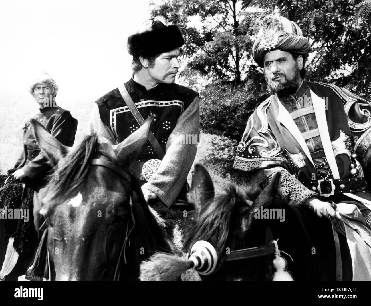 GENGHIS KHAN, from left, Stephen Boyd, Eli Wallach, 1965 Stock Photo ...