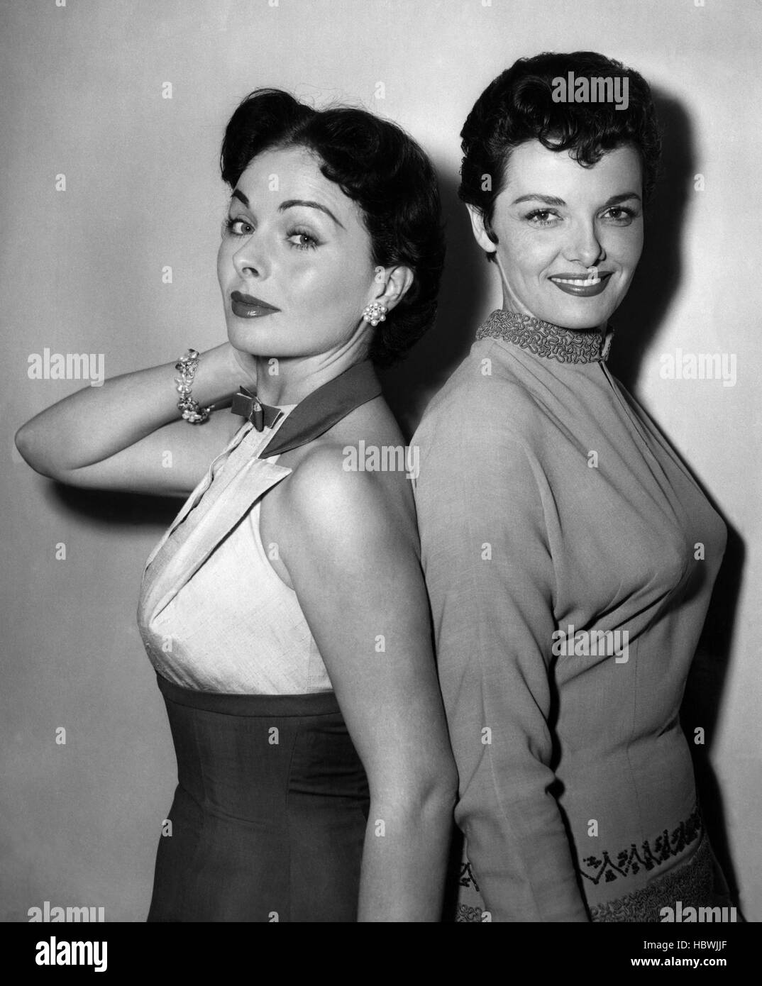 GENTLEMEN MARRY BRUNETTES, Jeanne Crain, Jane Russell, at a London ...