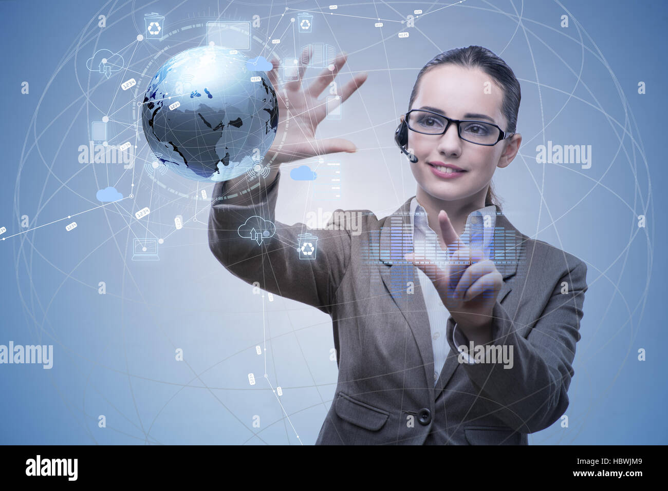 Cloud computing concept in technology collage Stock Photo - Alamy