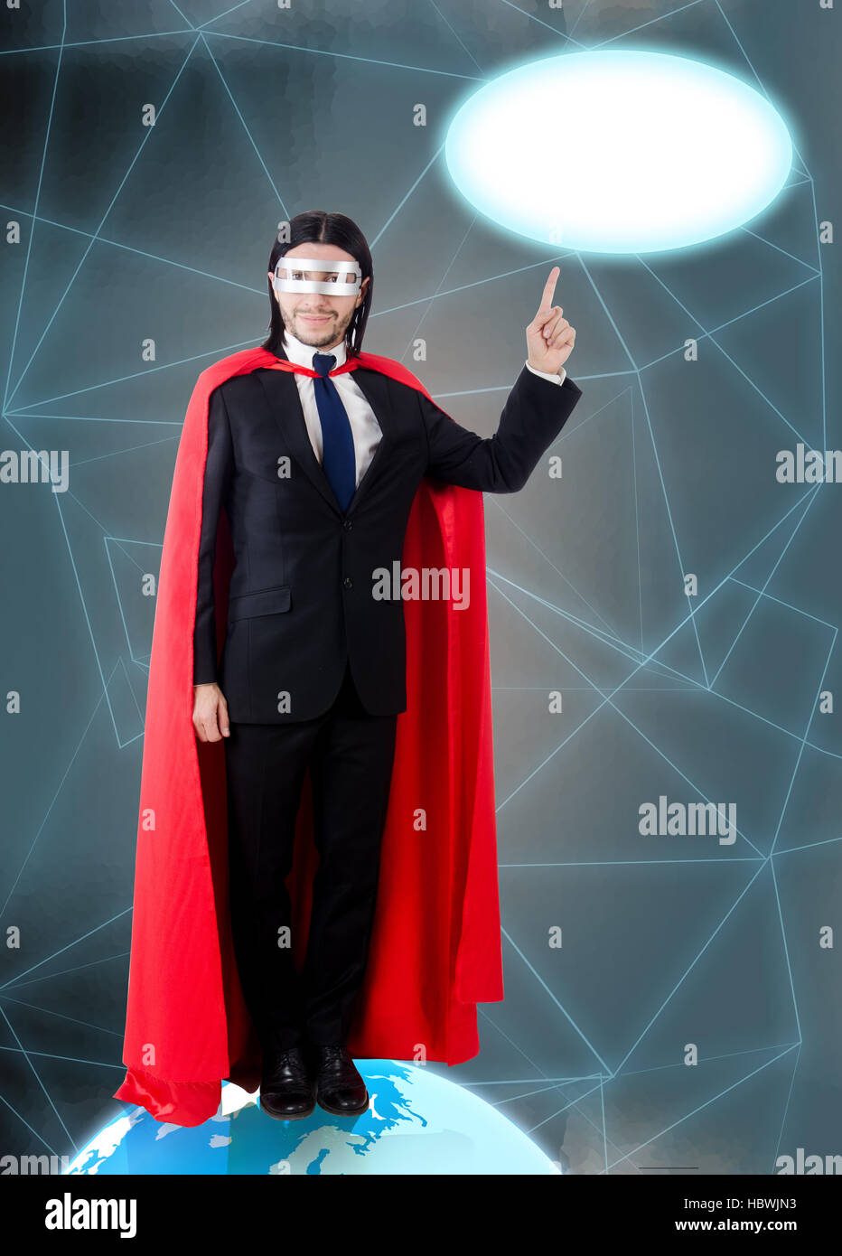 Man with superpowers ruling the world Stock Photo - Alamy