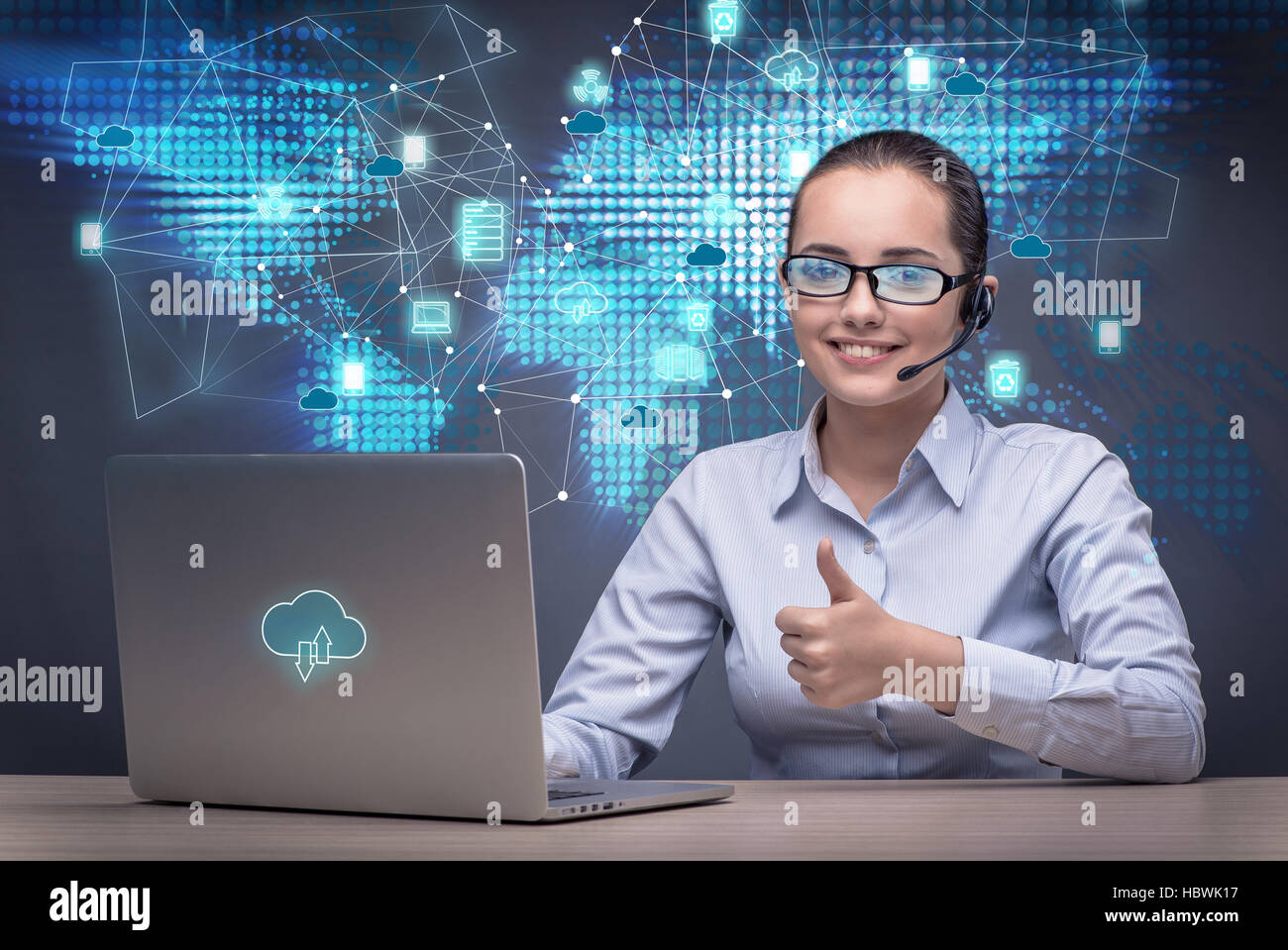 Cloud computing concept in technology collage Stock Photo - Alamy