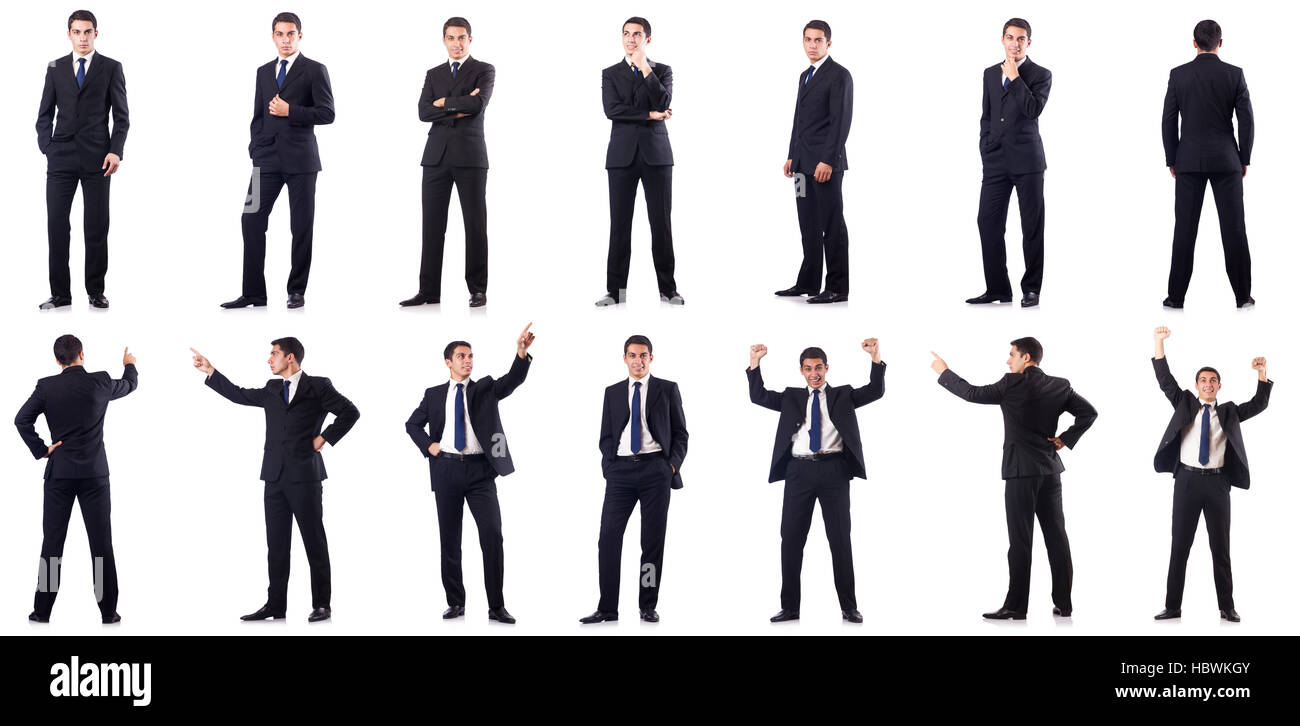 Collage of businessman isolated on white Stock Photo - Alamy